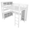 Dakota Fields Metal Loft Bed With Wardrobe And L-Shaped Desk, Loft Bed With Storage Cubes And ...